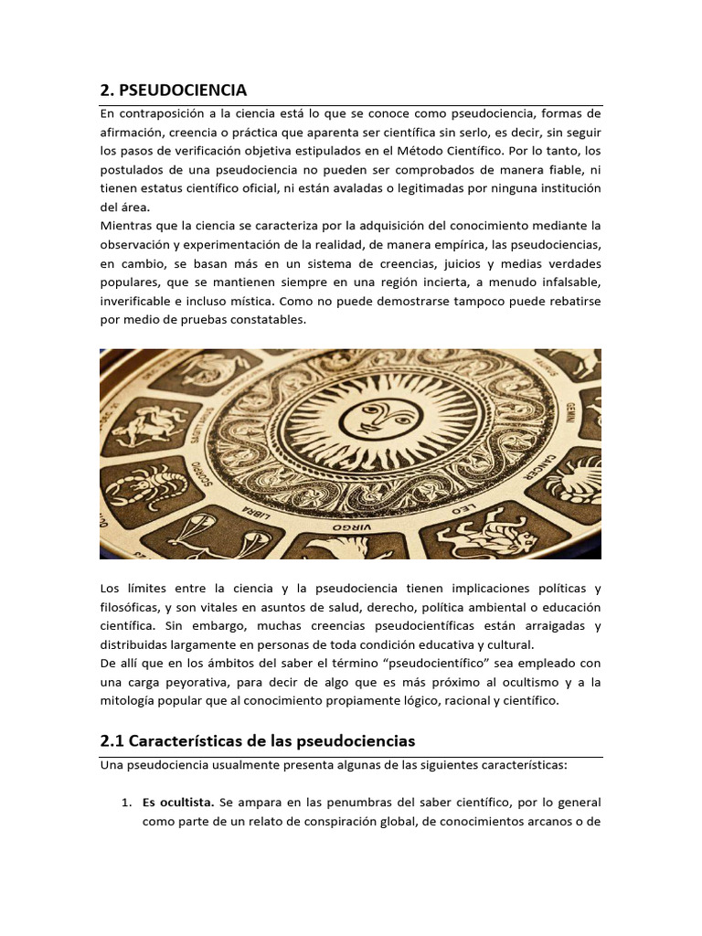 Características de la Pseudociencia | PDF | Pseudociencia | Conocimiento