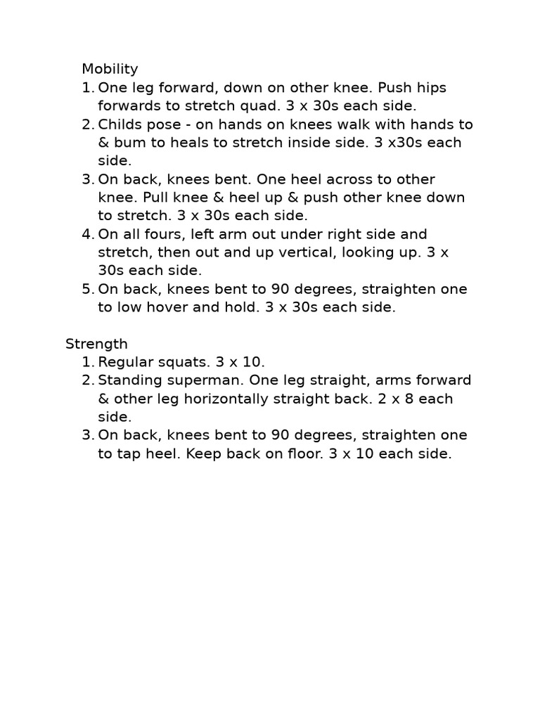 Exercise Stretches | PDF