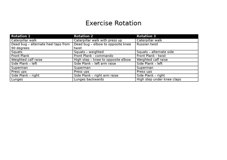 Exercise Rotation | PDF