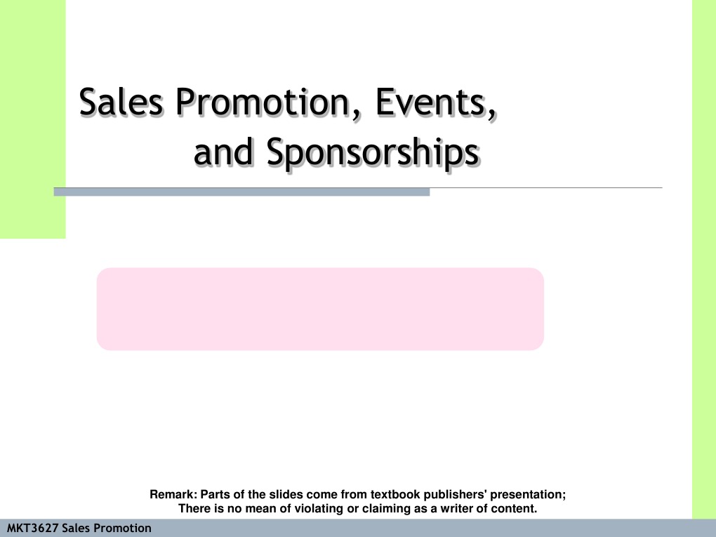 Sponsorship and Events | PDF | Sponsor (Commercial) | Promotion (Marketing)