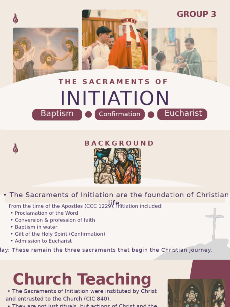 Sacraments of Initiation | PDF | Baptism | Eucharist