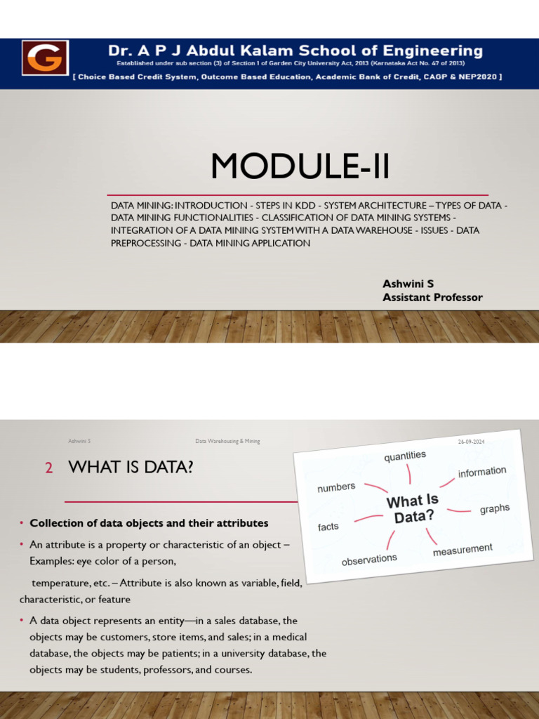 Data Warehousing & Data Mining Module 2 | PDF | Level Of Measurement | Data Mining