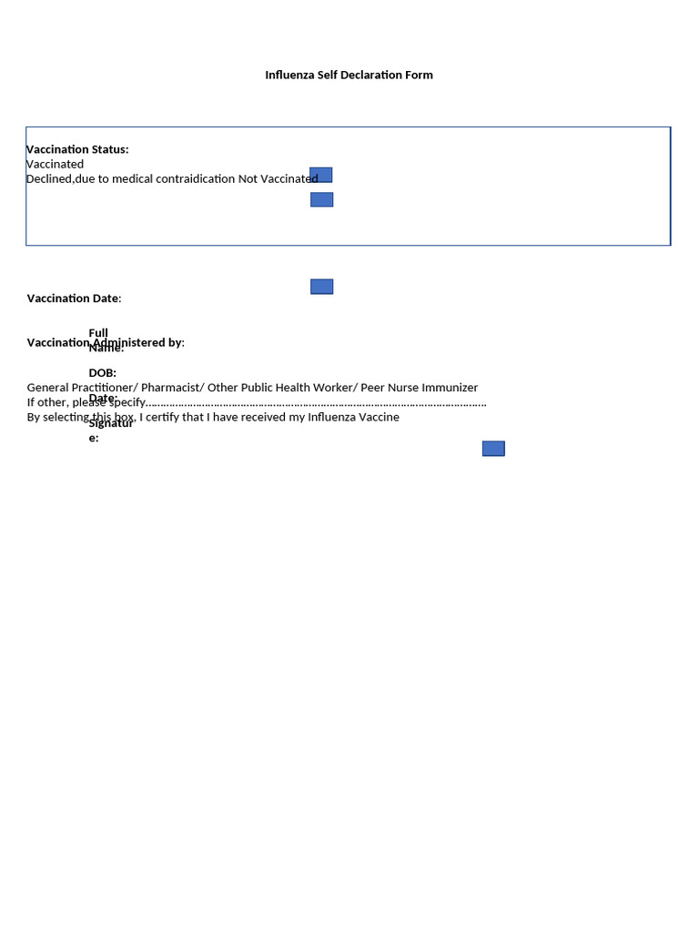 Influenza Self Declaration Form | PDF