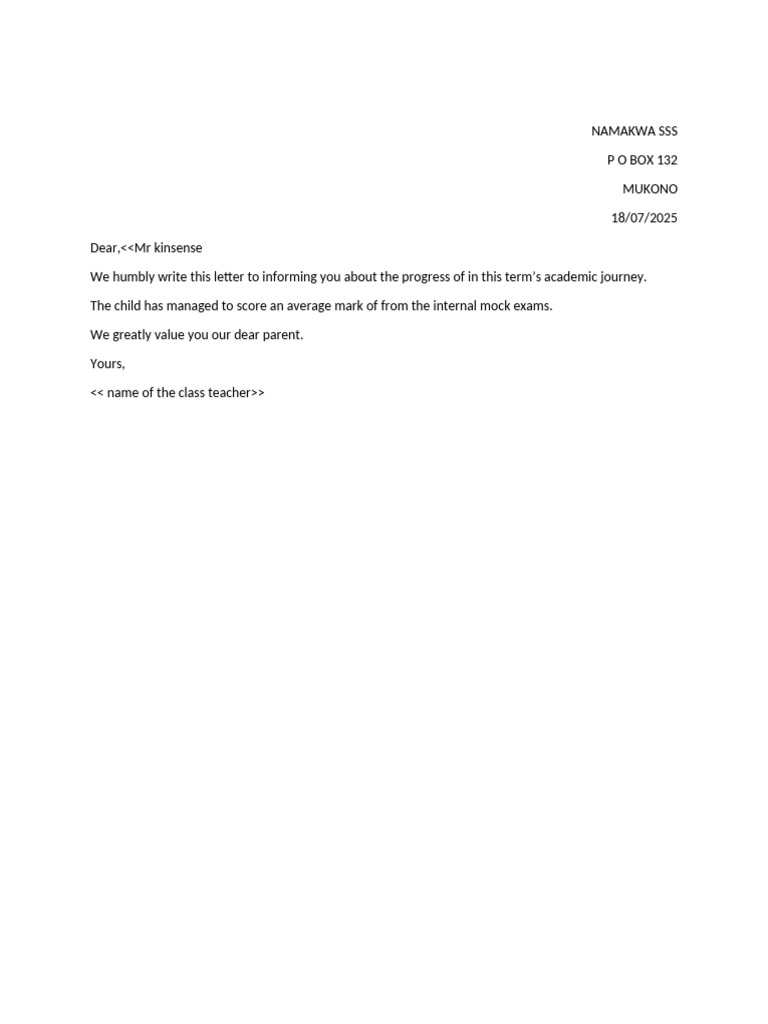 Academic Progress Reports for Parents | PDF