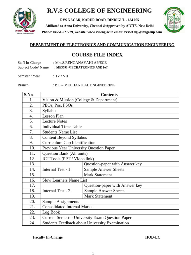 Mechatronics & IoT Course Overview | PDF | Mechatronics | Internet Of ...