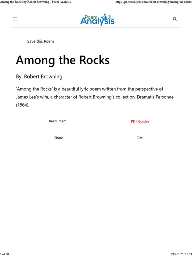 Among The Rocks by Robert Browning - Poem Analysis | PDF | Poetry ...