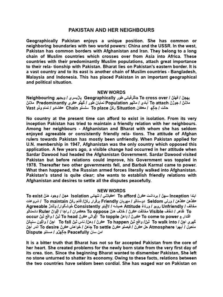 Pakistan and Her Neighbours | PDF | Afghanistan | Pakistan