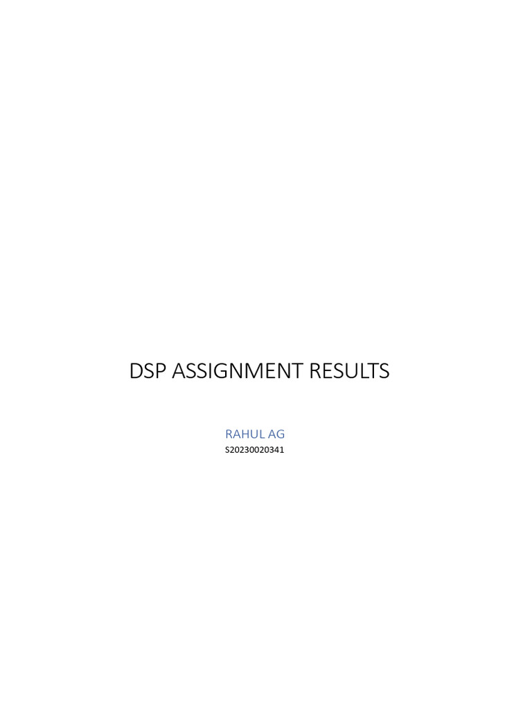 DSP Assignment | PDF