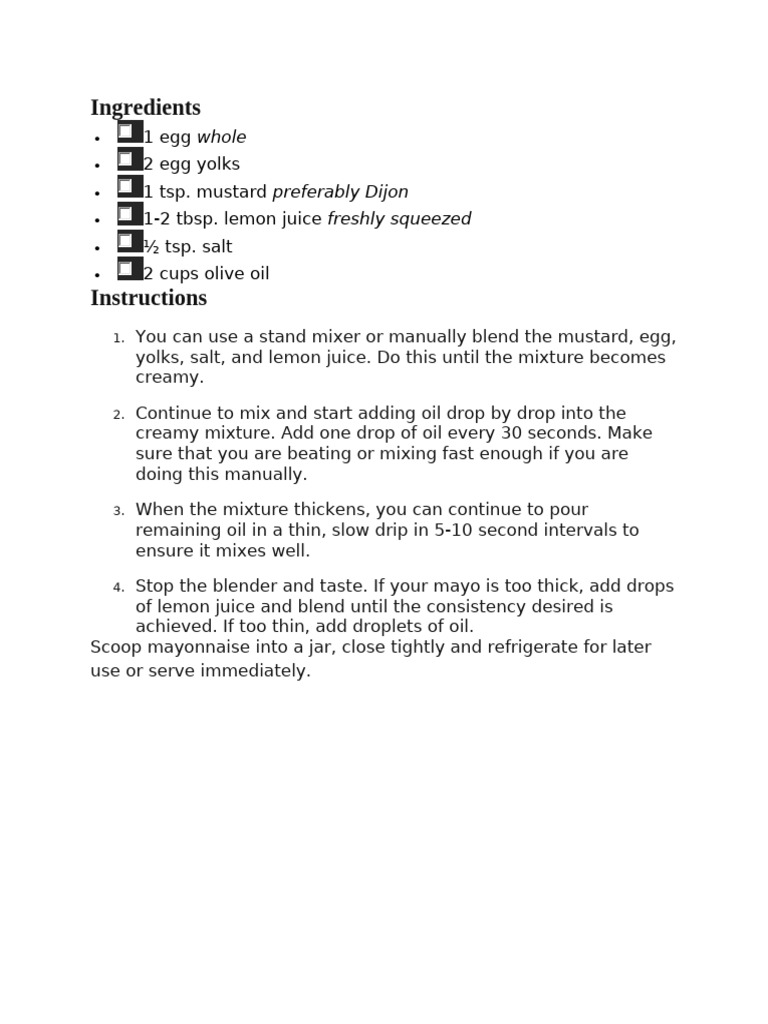 Practical Ingredients and Process | PDF
