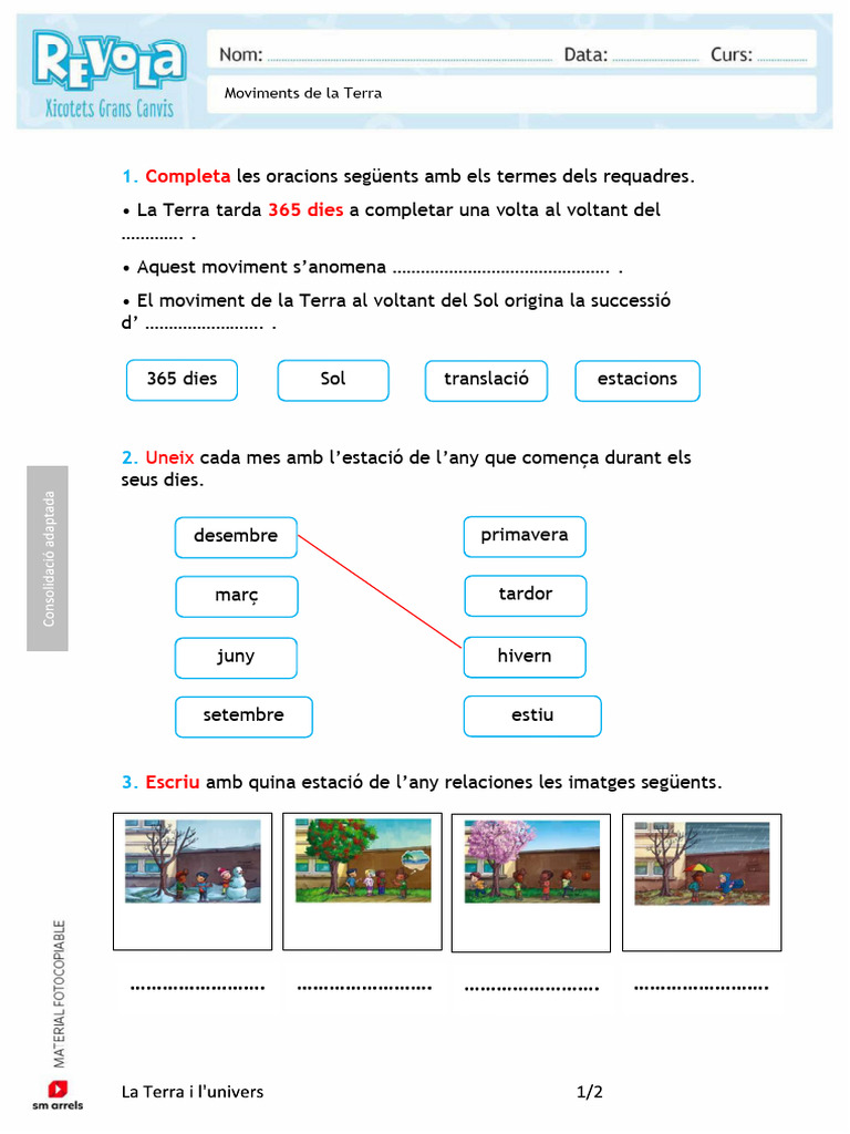 Fitxa 2 Moviments de La Terra | PDF