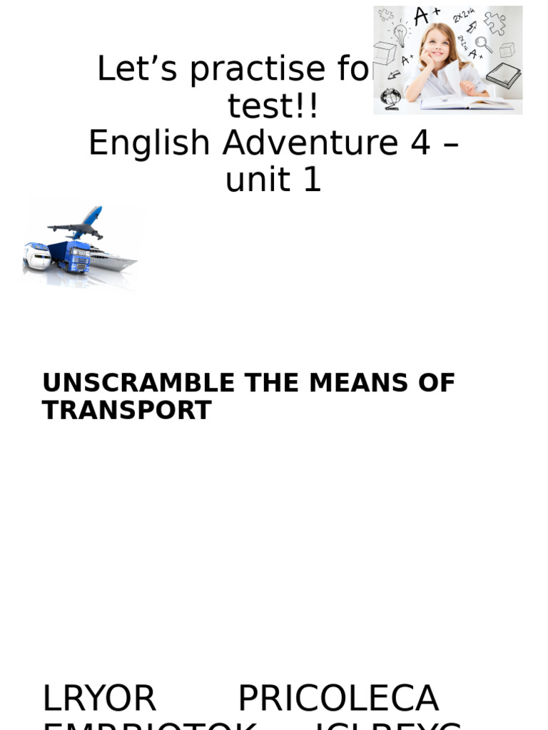 English Adventure 4 Unit 1 Test Practice | PDF