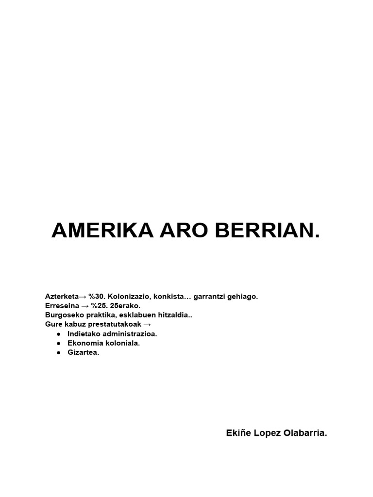 Amerika Aro Berrian | PDF