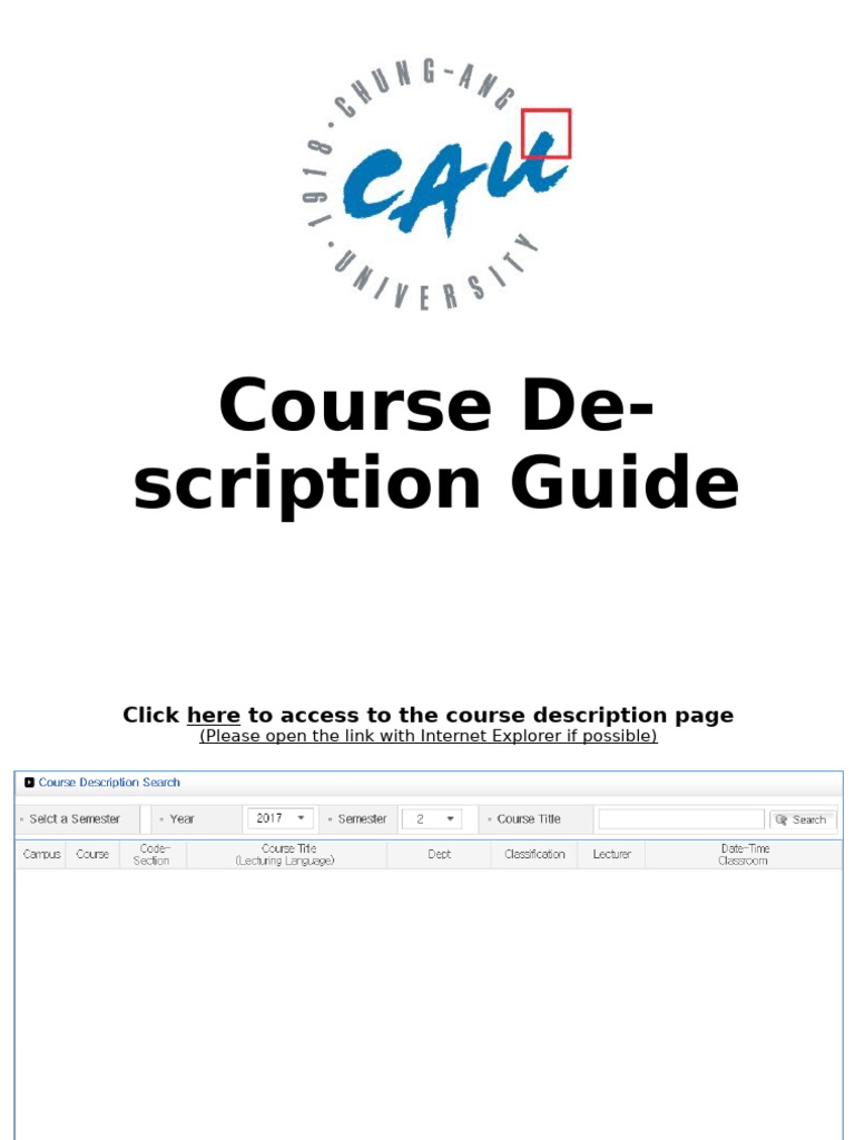 Course Description Guide | PDF