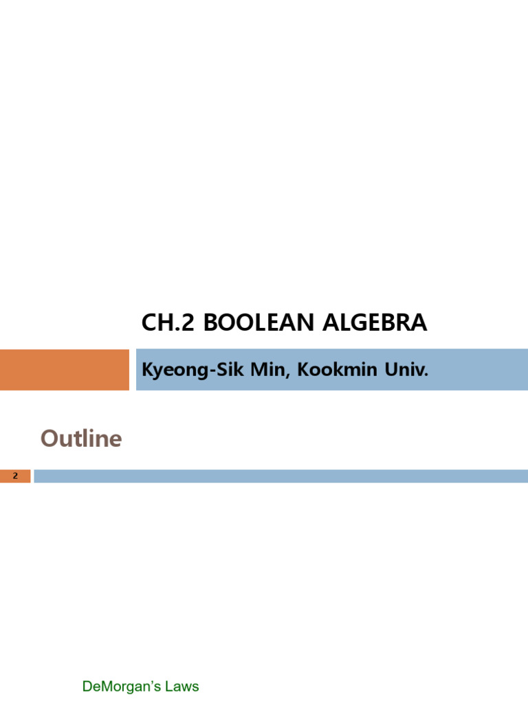 논리회로 ch2 수정 | PDF | Boolean Algebra | Teaching Mathematics