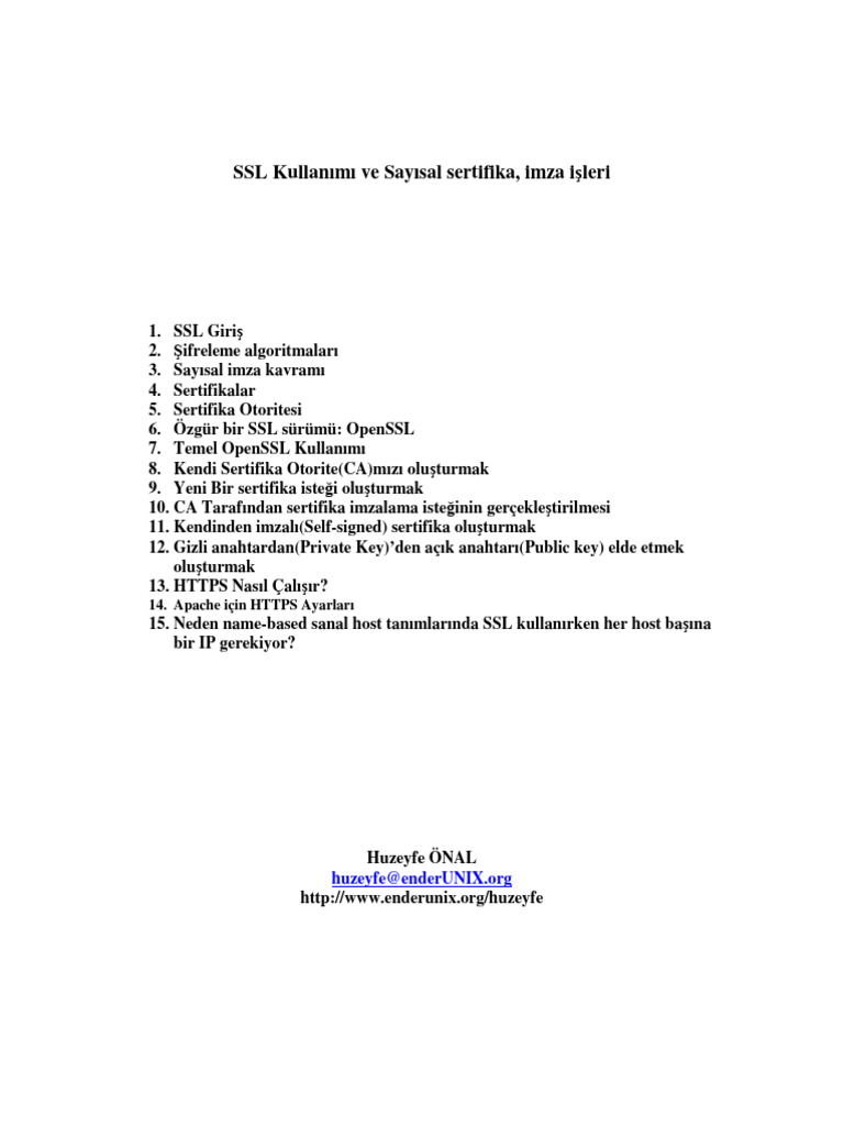 SSL Sayisal Sertifikalar | PDF