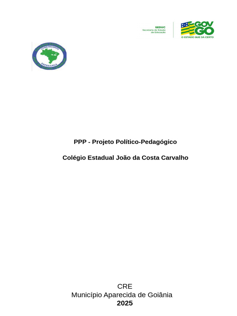 Modelo de PPP 2025 | PDF | Pedagogia | Aprendizado