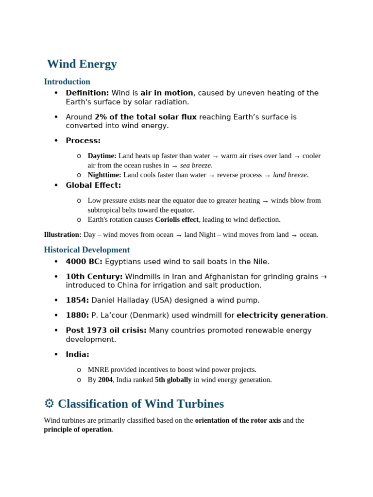 Wind Energy 1 | PDF | Wind Turbine | Turbine
