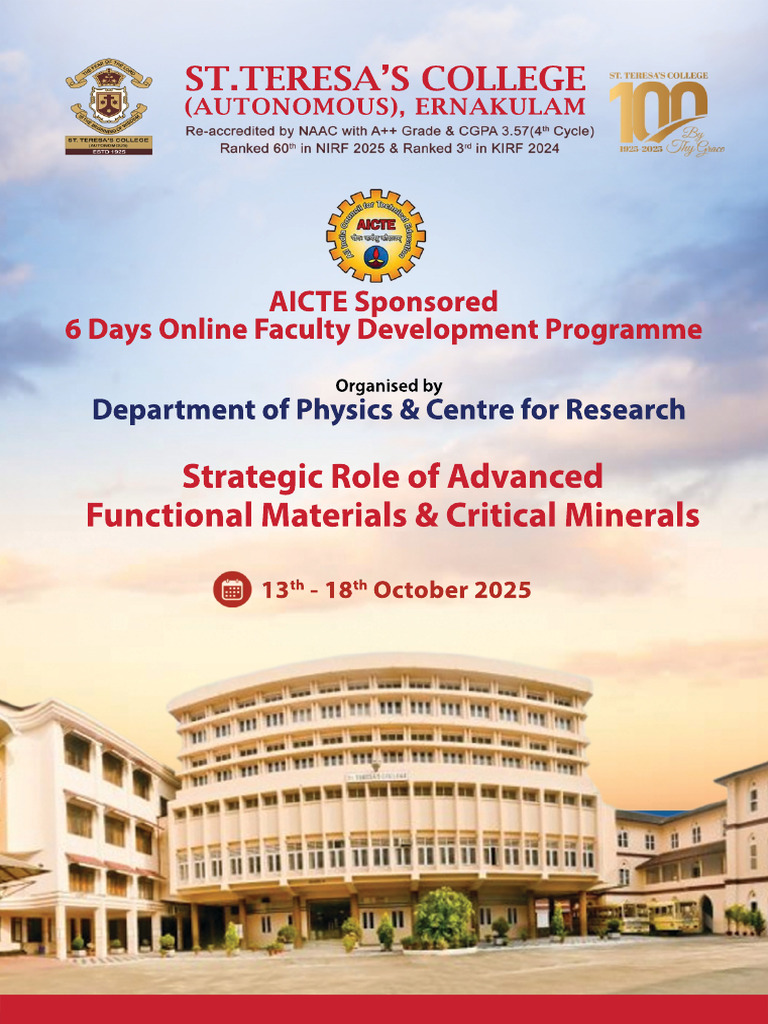 AICTE Sponsored National FDP - Strategic Role of Advanced Functional ...