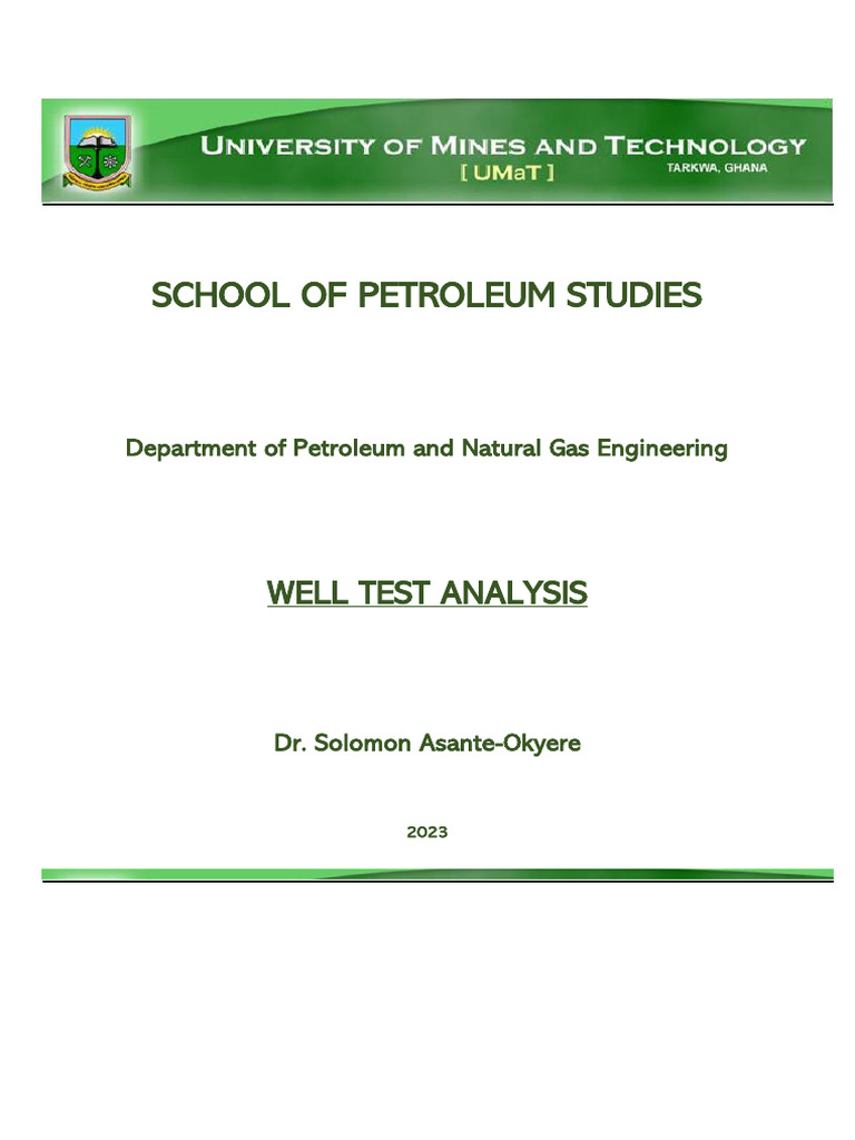 Well Test Analysis in Petroleum Engineering | PDF | Petroleum Reservoir ...