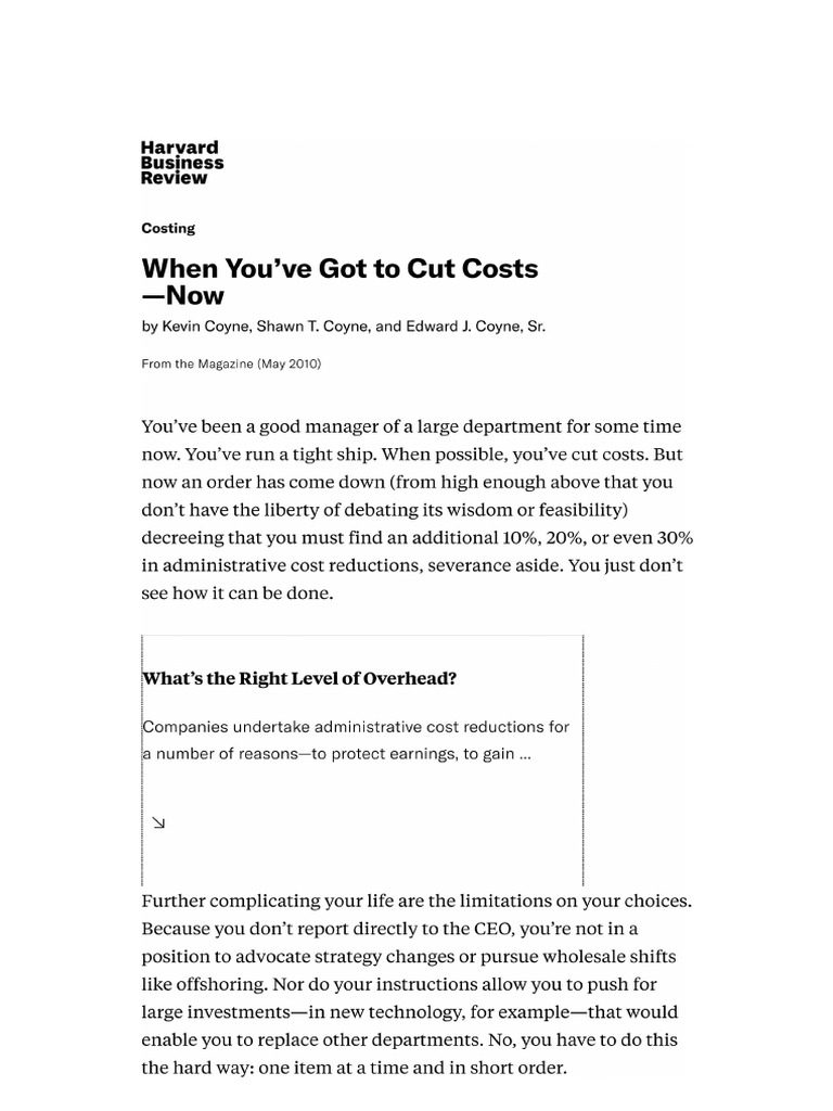 RM - 2 - When You'Ve Got To Cut Costs Now | PDF