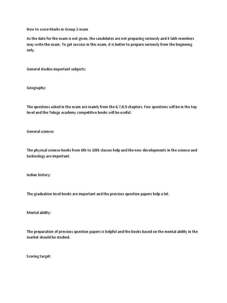 Group 2 Exam Scoring Strategies | PDF | Test (Assessment) | Economic Growth