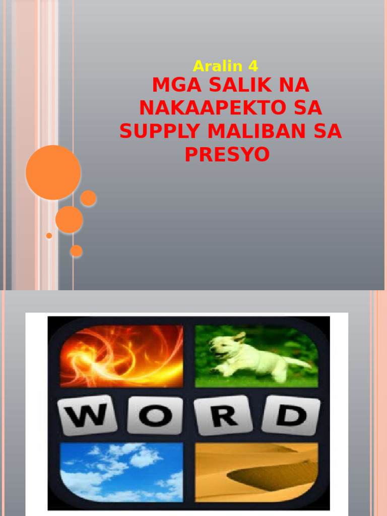 Mga Salik Na Nakakaapekto Sa Supply | PDF