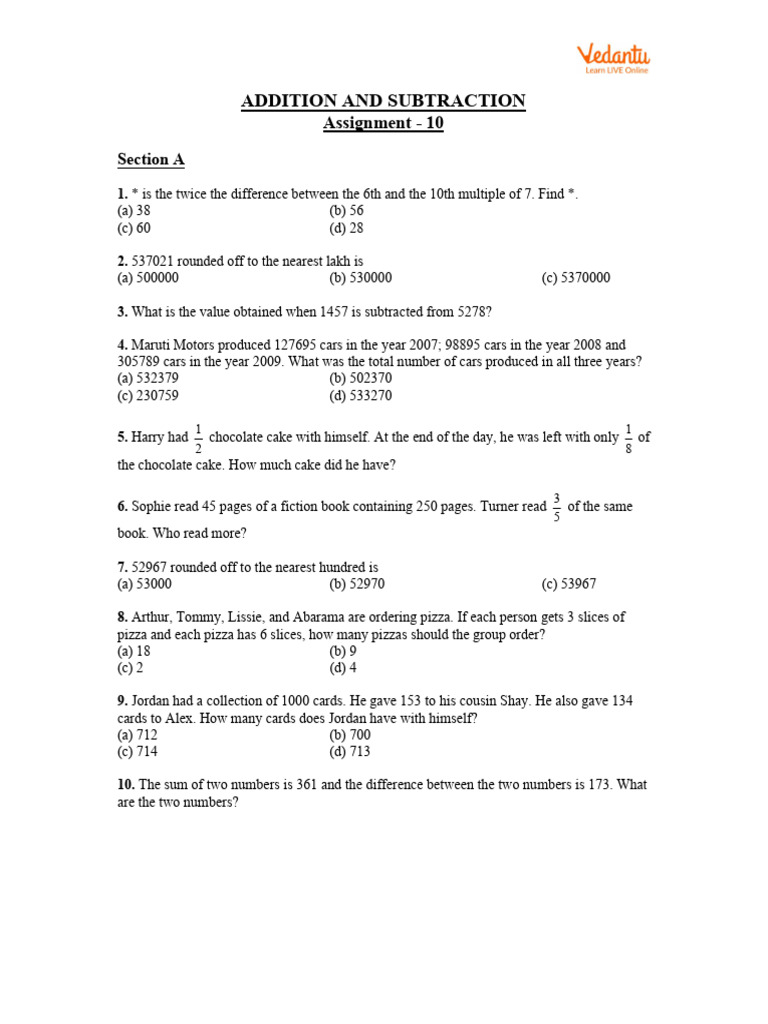 1-Addition and Subtraction Assignment S10 L4 | PDF | Chess Openings | Chess Theory