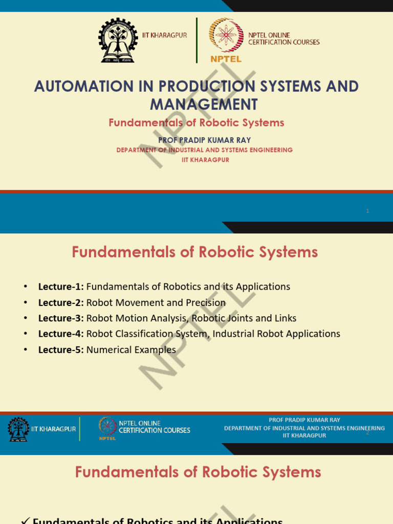 Fundamentals of Robotics Systems Overview | PDF | Rotation | Robotics