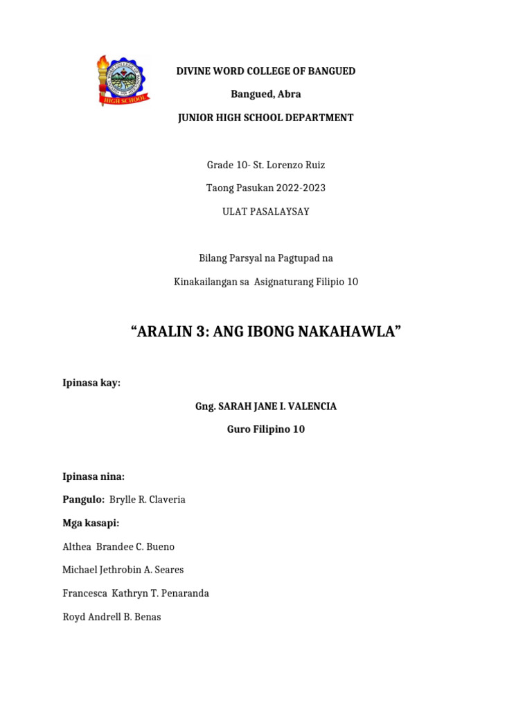 Aralin 3 Fil Cover | PDF
