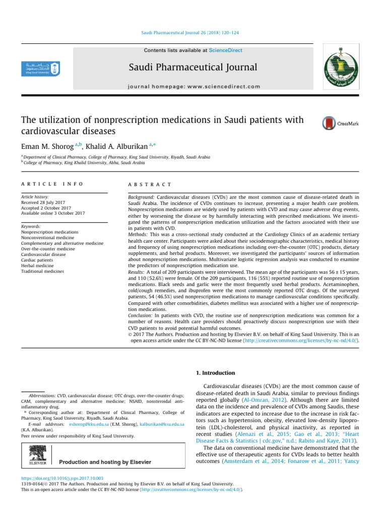 Saudi Pharmaceutical Journal: Eman M. Shorog, Khalid A. Alburikan | PDF ...