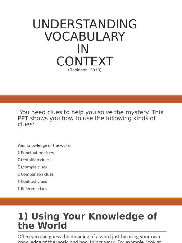 Understanding Vocabulary | PDF
