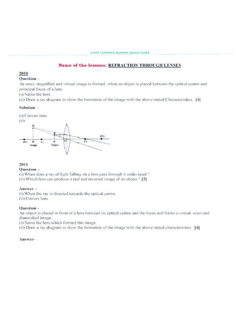 05 Refraction Through Lens | PDF