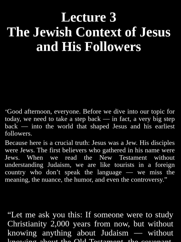 Understanding Jesus' Jewish Context | PDF | Jesus | Pharisees