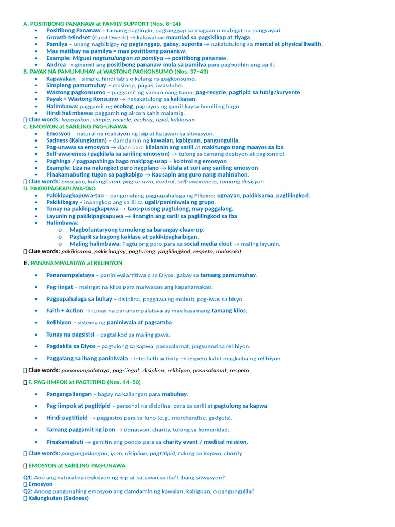 Final Reviewer For Esp q1 | PDF