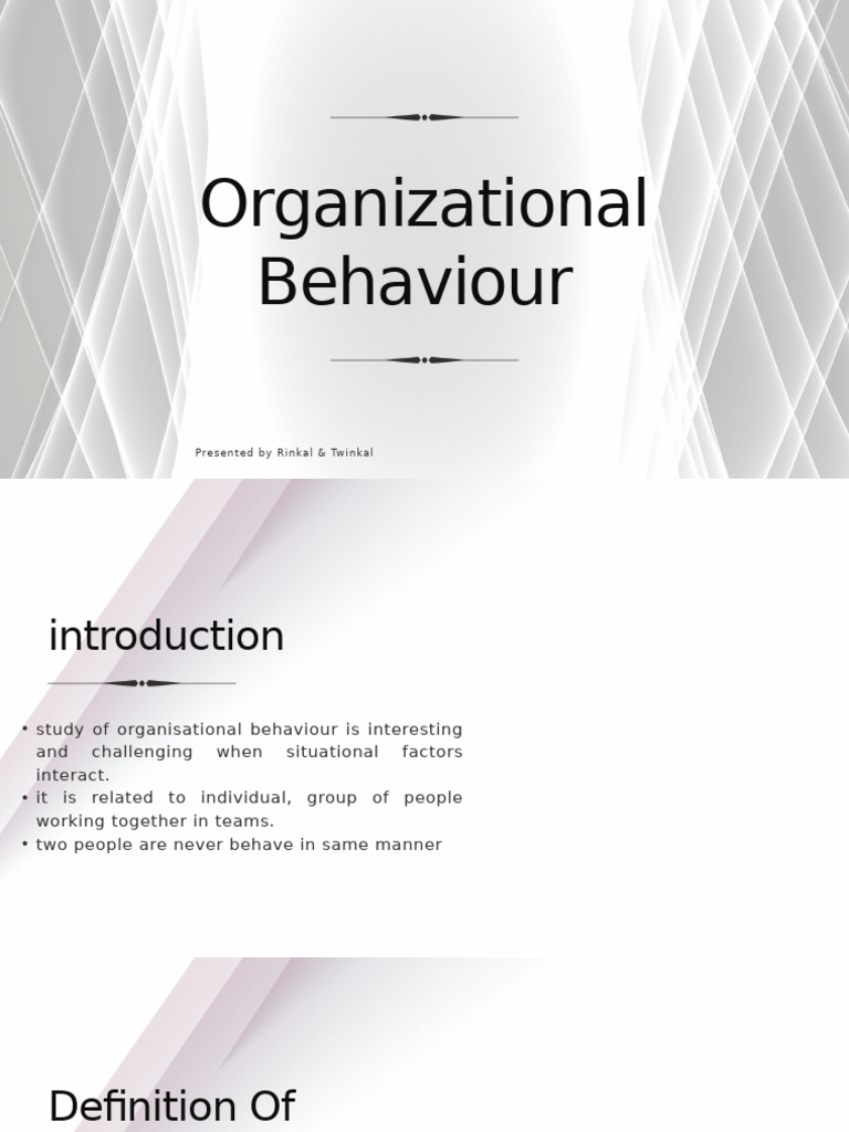 Understanding Organizational Behaviour | PDF | Organizational Behavior ...