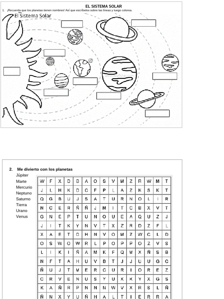 Ficha Lun 08 Set Ps El Sistema Solar | PDF