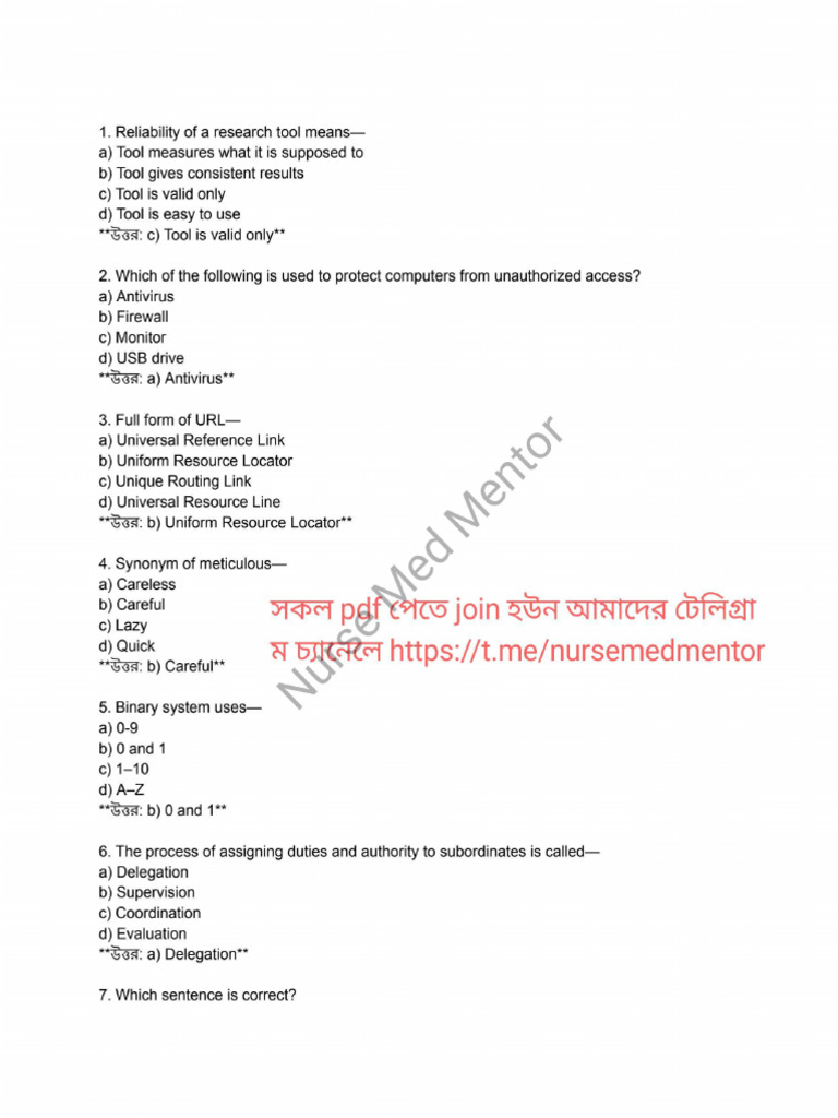 Post Basic BSC Nursing Admission Test (Set-B, 13 Sept 2025) | PDF