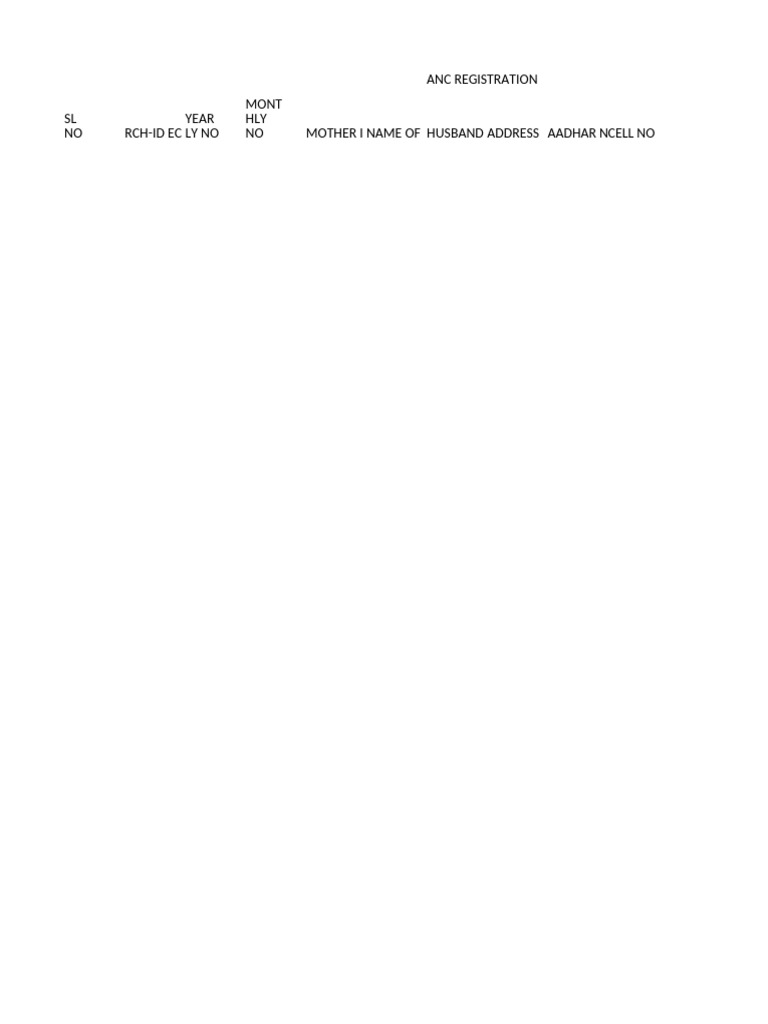 ANC Registration Form Details | PDF