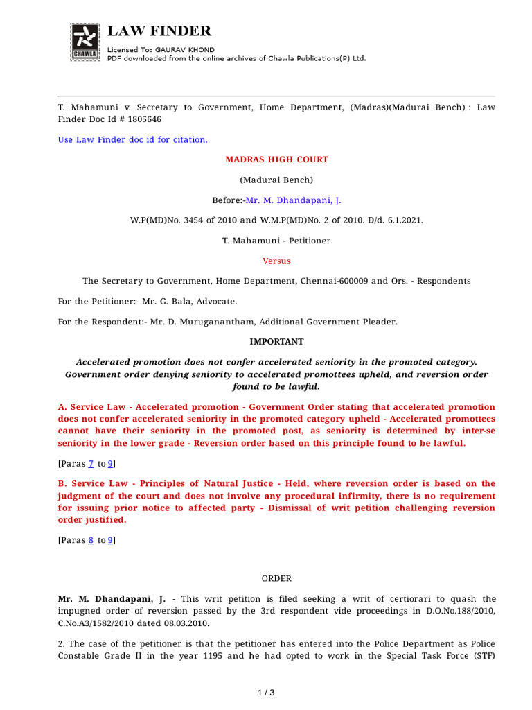 Acceleratd Promotion | PDF | Certiorari | Public Law