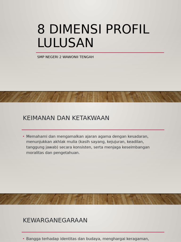 Profil Lulusan SMP Negeri 2 Wawonii Tengah | PDF