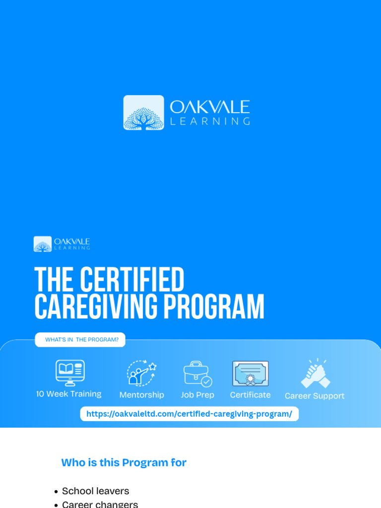 Certified Caregiving Program Brochure | PDF | Caregiver | Health Care