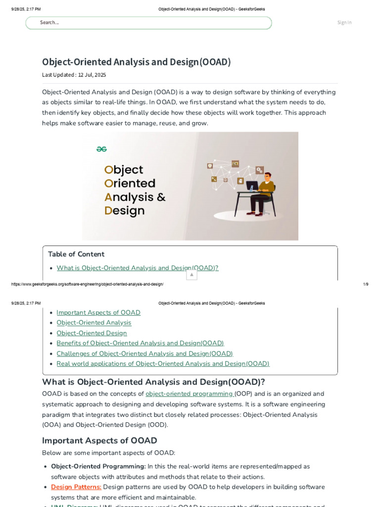 Object-Oriented Analysis and Design (OOAD) - GeeksforGeeks | PDF | Object Oriented Programming ...
