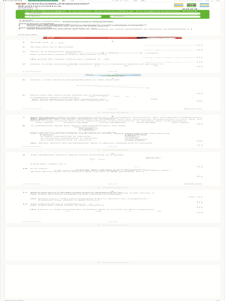 Stage 7 Math Exam Paper PDF Significant Figures Arithmetic | PDF ...