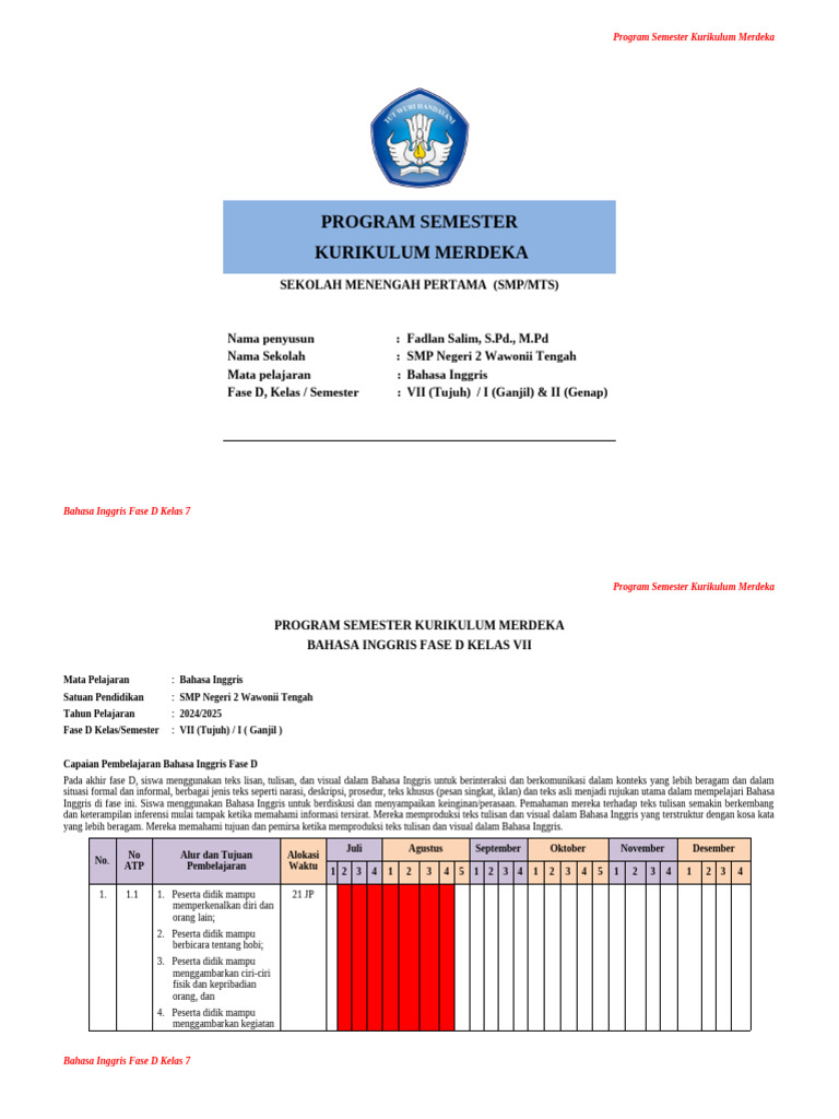 PROMES Kurikulum Merdeka | PDF