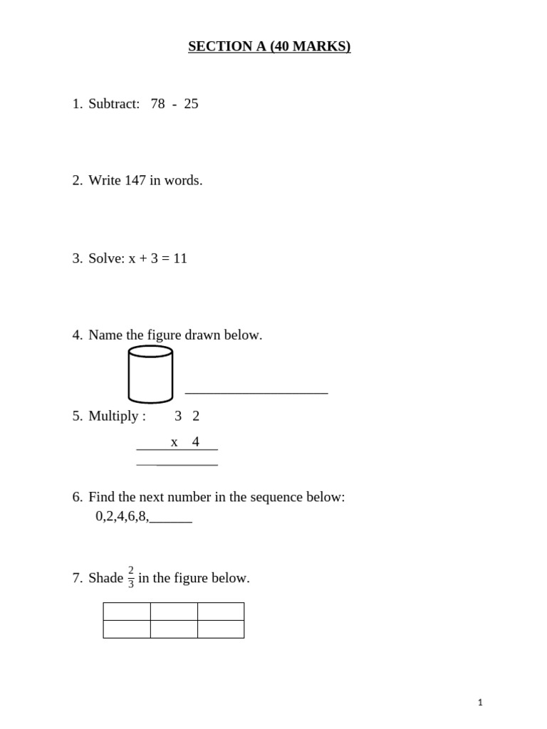 MTC p.4 End of Term One Exams 2018 | PDF | Mathematics