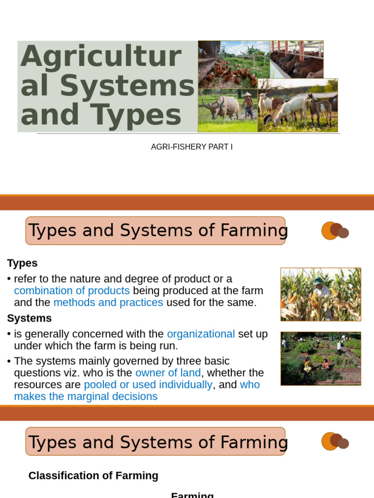 I.B Agricultural Systems Types Impact | PDF | Agriculture | Farms