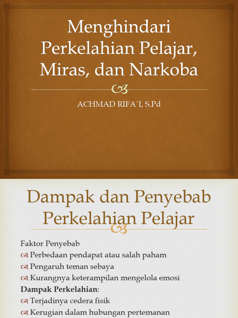 Strategi Menghindari Perkelahian dan Narkoba | PDF