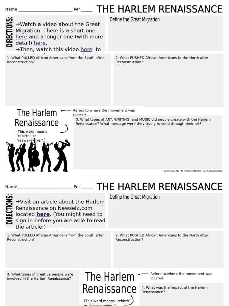 The Harlem Renaissance Project | PDF | Harlem Renaissance | Society Of ...
