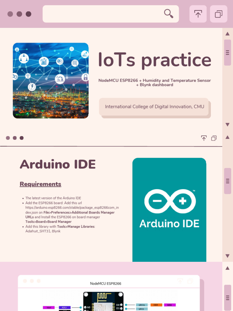 IoTs Practice (Esp8266+Sensor+Blynk) | PDF