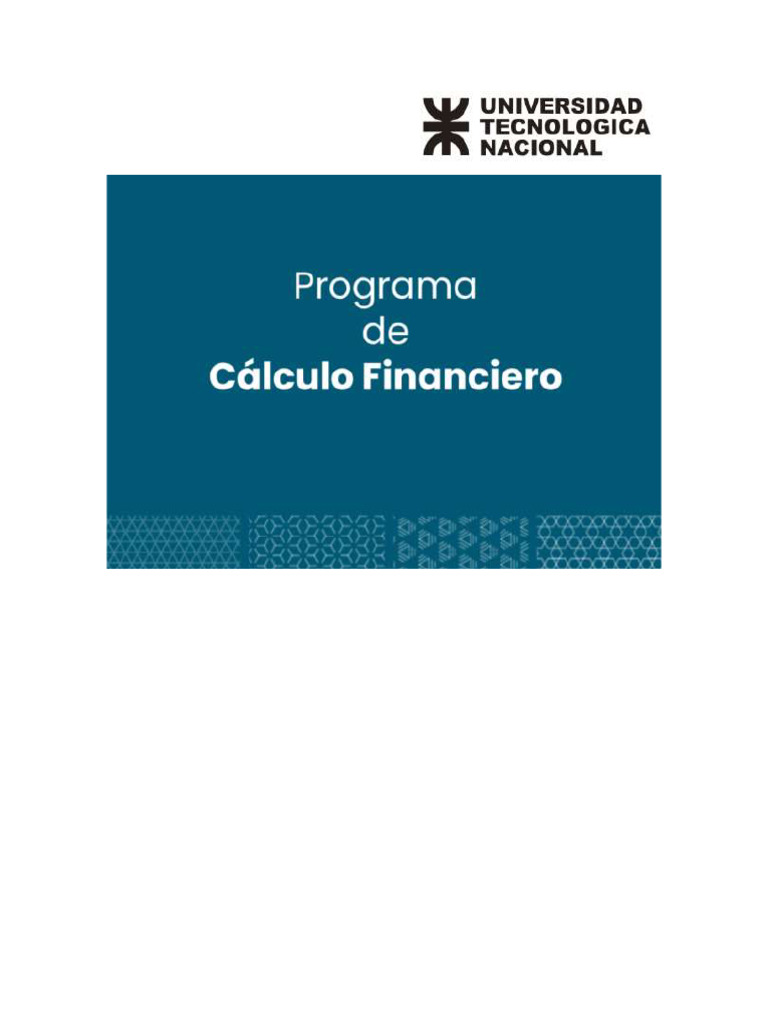 Programa de Cálculo Financiero PDF | PDF